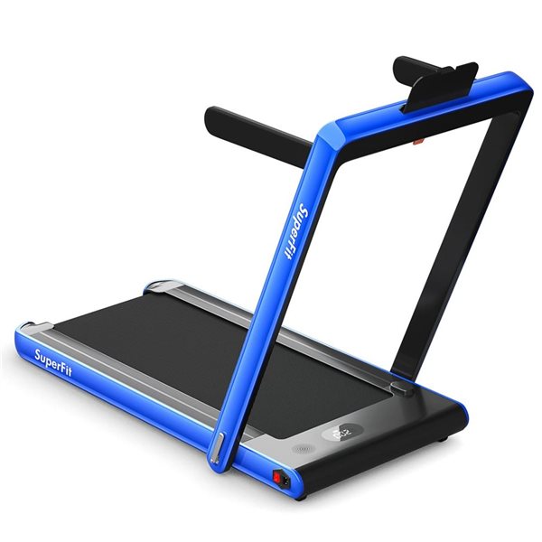 Costway 2.25 HP Blue 2 in 1 Folding Treadmill Jogging Machine w/APP ...