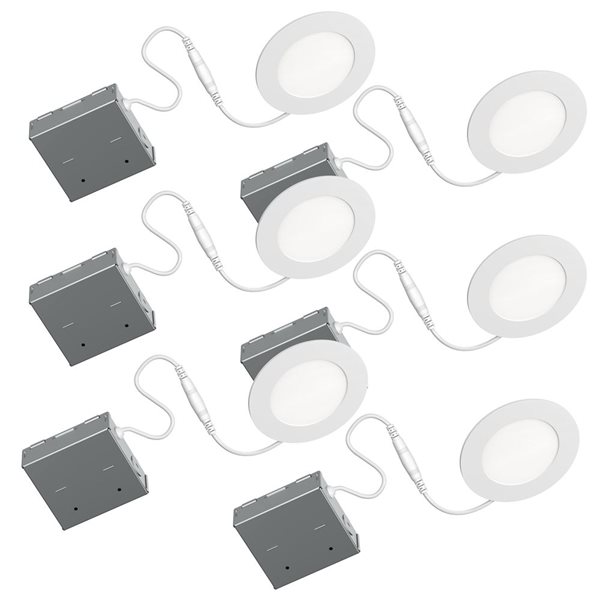 BAZZ STAK 6-Pack 4 ¼-in White LED Recessed Fixture 3000K STKD43KW6 | RONA