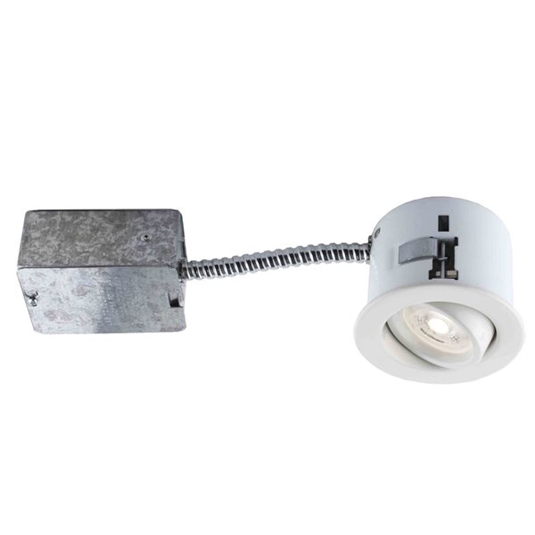 BAZZ Flex 3-in Matte White Recessed LED Lighting Kit with GU10 Bulb ...
