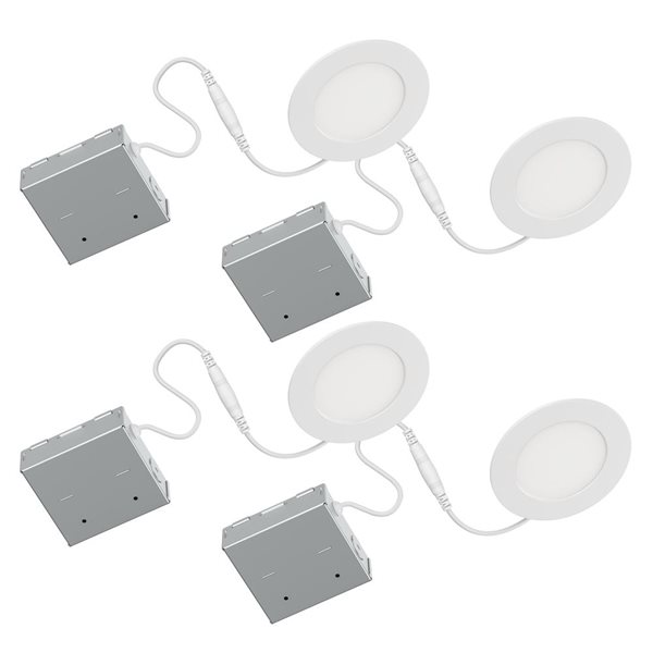 BAZZ 4-Pack Slim Disk 4-in LED Recessed Lighting Kit JLDSK4WH4 | RONA