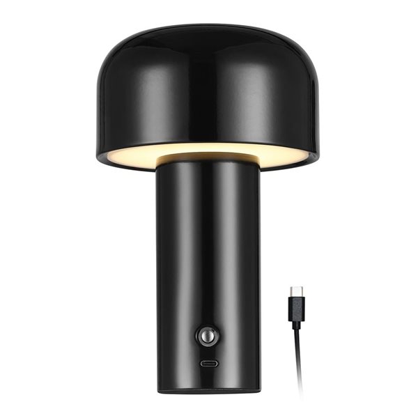Globe Electric 8-in 1.5 W LED Integrated Black Outdoor Table Lamp with ...