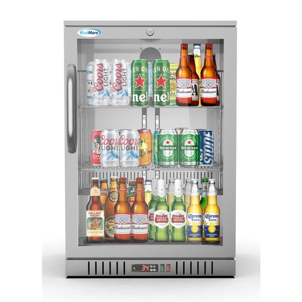 Koolmore 24-in 4.1-ft³ One-Door Back Bar Refrigerator -Stainless Steel ...