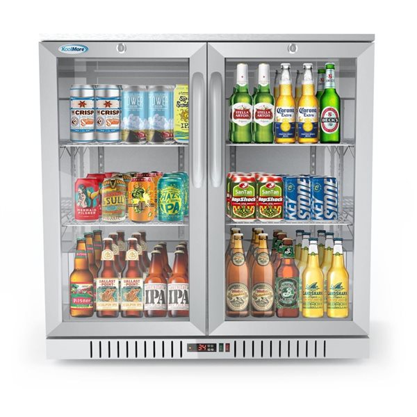 Koolmore 35-in 7.4-ft³ Two-Door Back Bar Refrigerator - Stainless Steel ...