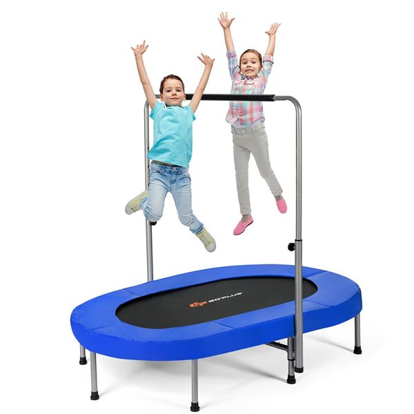 Costway 60-in 2-Person Foldable Mini Rebounder Trampoline with ...