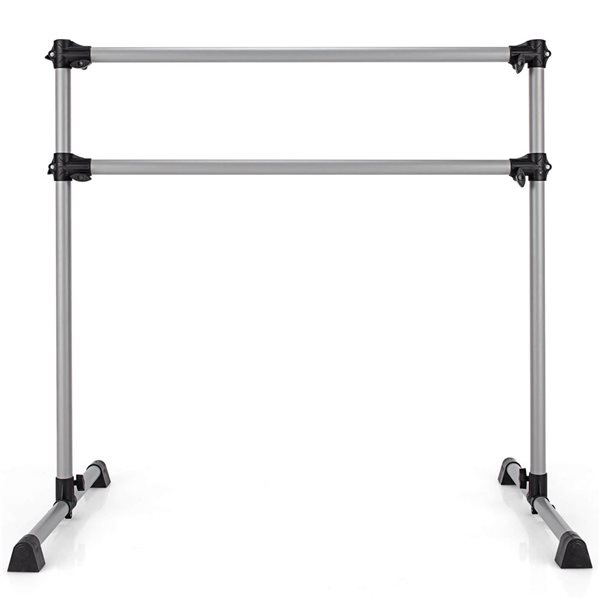 Costway 4-ft Silver Iron Portable Freestanding Double Ballet/Dancing ...