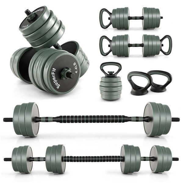 Costway SuperFit 4-in-1 Fitness Weights and Adjustable Dumbbells Set ...