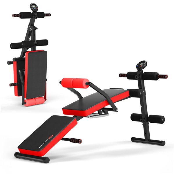 Costway Multifunctional Foldable Weight Bench Adjustable Sit-up Board w ...