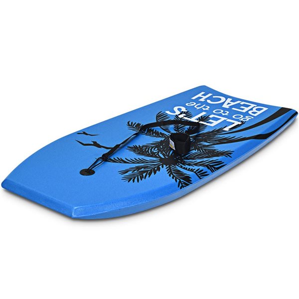 Costway 37-in Super Lightweight Bodyboard Surfing w/ Leash - Blue ...