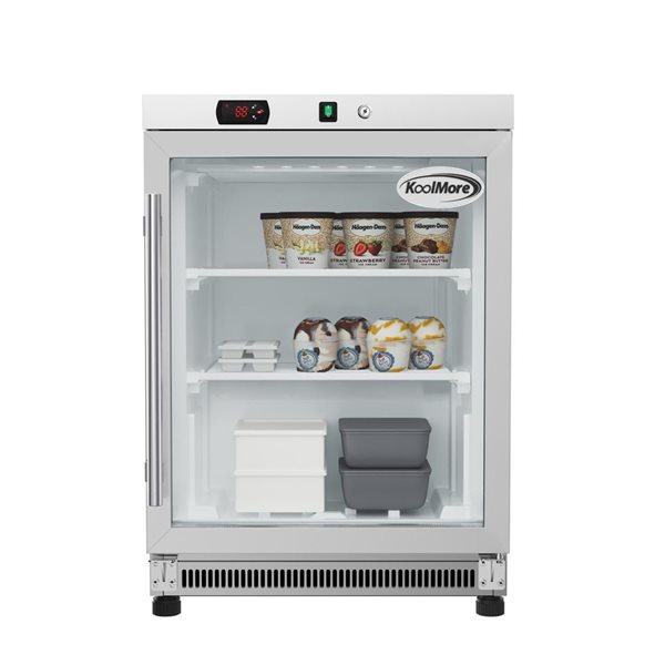 KoolMore 24-in 4.6-ft³ White Commercial Countertop Display Freezer w ...