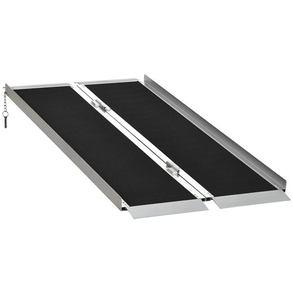 HOMCOM 5-ft Portable Wheelchair Ramp with Aluminum Threshold 713 ...