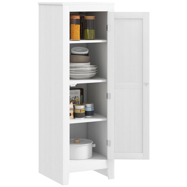 HOMCOM White Composite Frame 48-in H Kitchen Pantry w/ Adjustable ...
