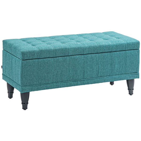 HOMCOM 17 D x 19 H x 27.5-in W Modern Green Linen Rectangle Flip Top ...