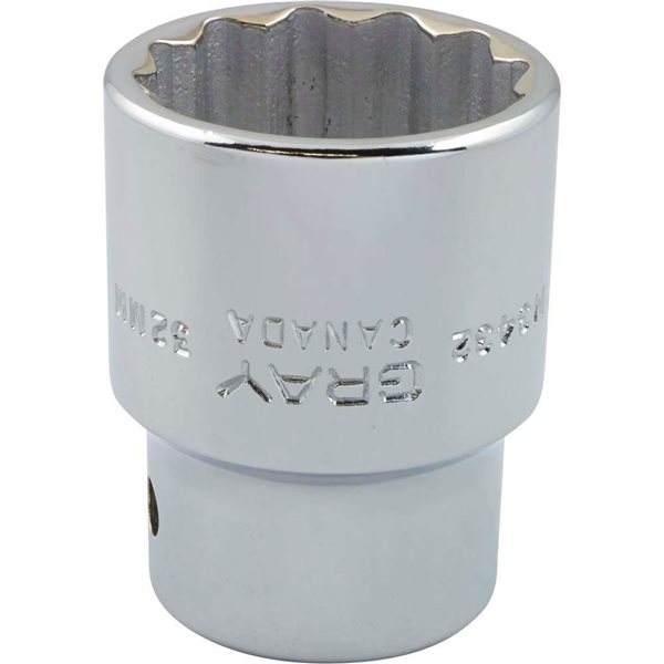 Gray Tools 32 mm x 3/4-in Drive 12-Point Metric Shallow Chrome Finish ...