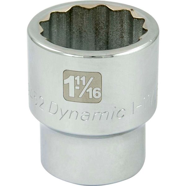 Dynamic Tools 1-11/16-in x 1-in Drive 12-Point SAE Shallow Chrome ...