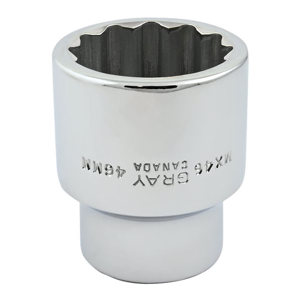 Gray Tools 46 mm x 1-in Drive 12-Point Metric Shallow Chrome Finish ...