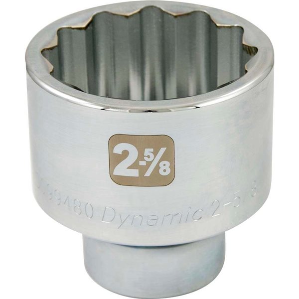 Dynamic Tools 2-5/8-in x 1-in Drive 12-Point Standard Shallow Chrome ...