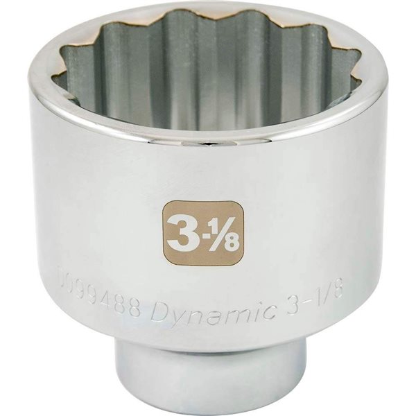 Dynamic Tools 3 1/8-in x 1-in Drive 12-Point Standard Shallow Chrome ...