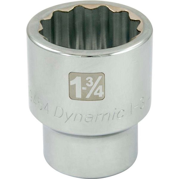 Dynamic Tools 1-3/4-in x 1-in Drive 12-Point SAE Shallow Chrome Socket ...