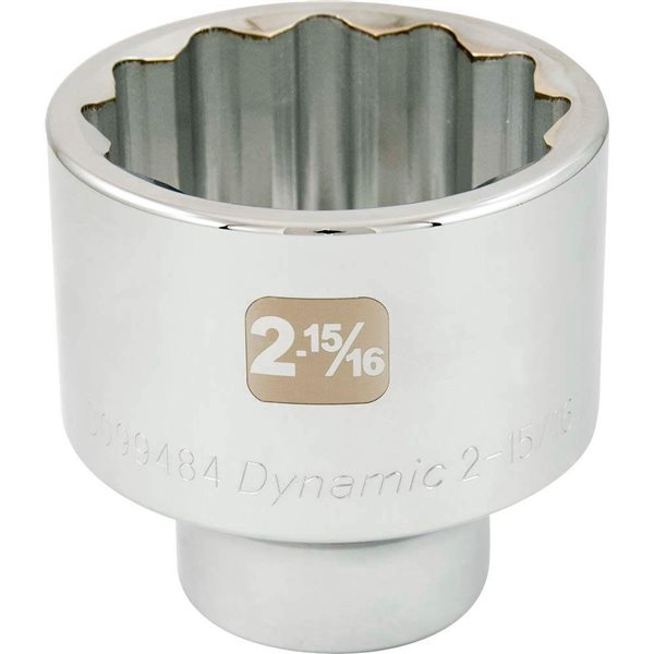 Dynamic Tools 2-15/16-in x 1-in Drive 12-Point Standard Shallow Chrome ...