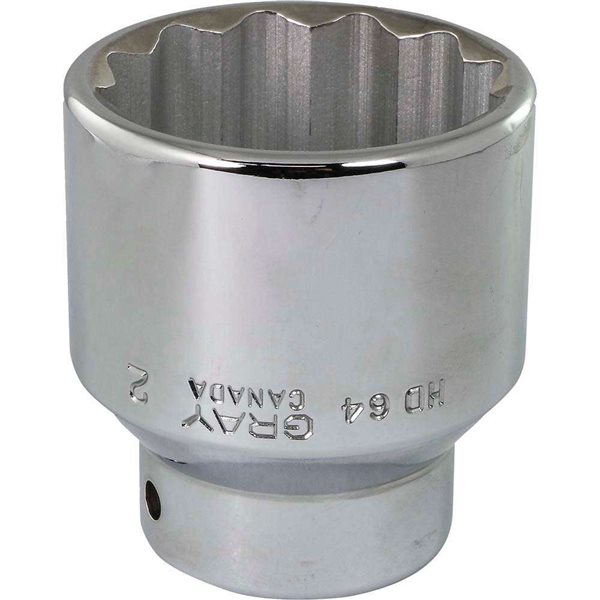 Gray Tools 2-in x 3/4-in Drive 12-Point Standard Chrome Finish Shallow ...