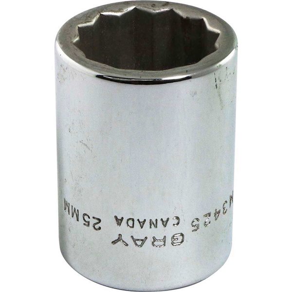 Gray Tools 25 mm x 3/4-in Drive 12-Point Metric Shallow Chrome Finish ...