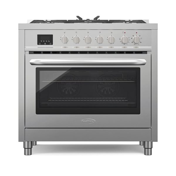 KoolMore 36-in Professional Stainless Steel Dual Fuel Range KM-FR36DF ...