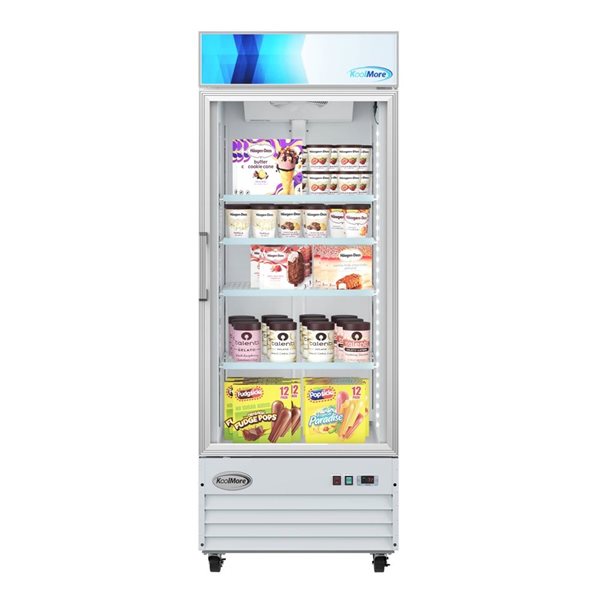 KoolMore 31-in White Commercial 1-Door Display Merchandiser Freezer 23 ...