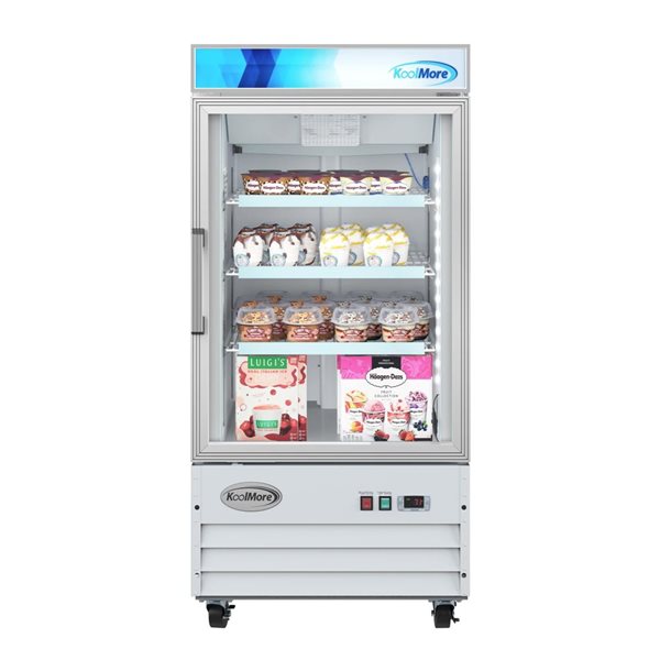 KoolMore 26-in 1-Door Commercial Display Merchandiser Freezer 9-ft³ in ...
