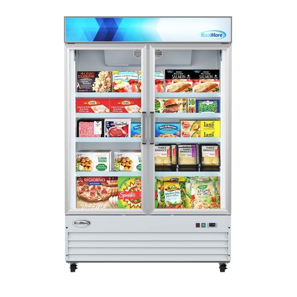 KoolMore 53-in White Commercial 2-Door Display Merchandiser Freezer 45 ...