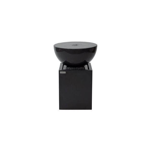 Elementi Sunyata 33-in H Black Concrete Statue Outdoor Water Fountain ...