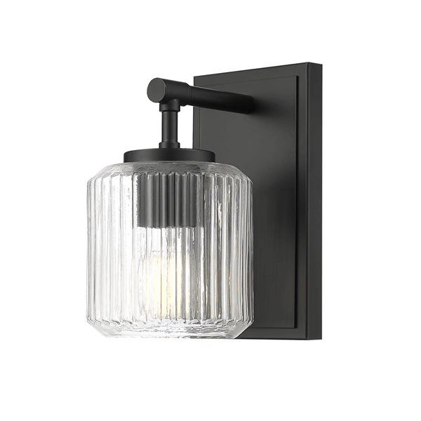 Z-Lite Landon 5-in W 1-Light Matte Black Wall Sconce 7515-1S-MB | RONA