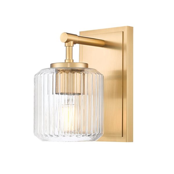 Z-Lite Landon 5-in W 1-Light Modern Gold Wall Sconce 7515-1S-MGLD | RONA