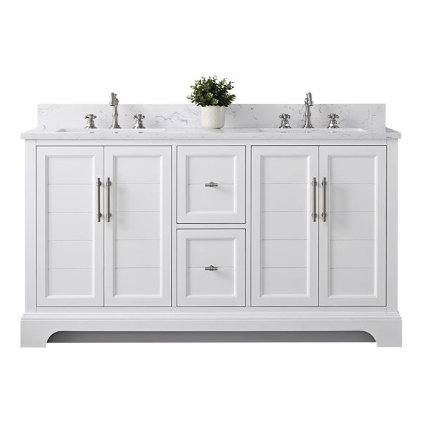 Vanity Art 60 W x 22 D x 34-in H Double Sink Bathroom Vanity w ...