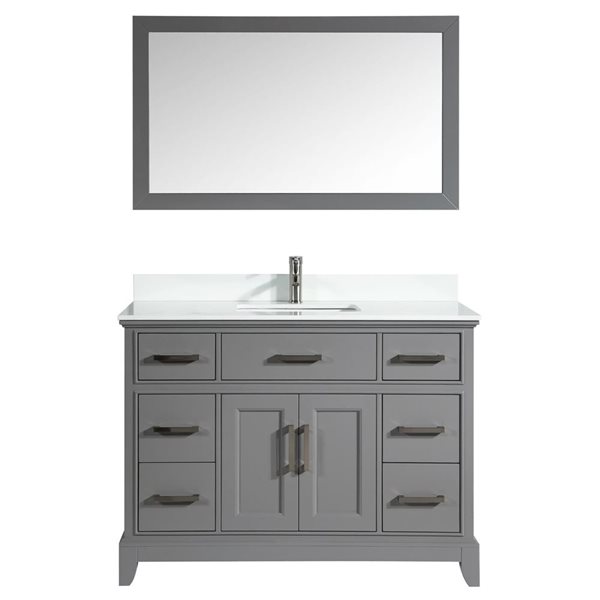 Vanity Art 48-in W Single Sink Bathroom Vanity w/ Engineered Marble Top ...