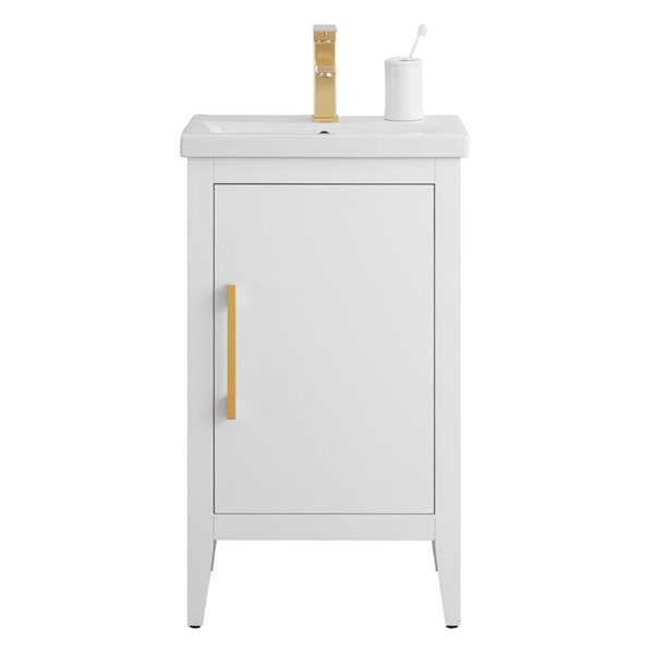 Vanity Art 20-in W Single Sink Bathroom Vanity w/ Ceramic Top and ...