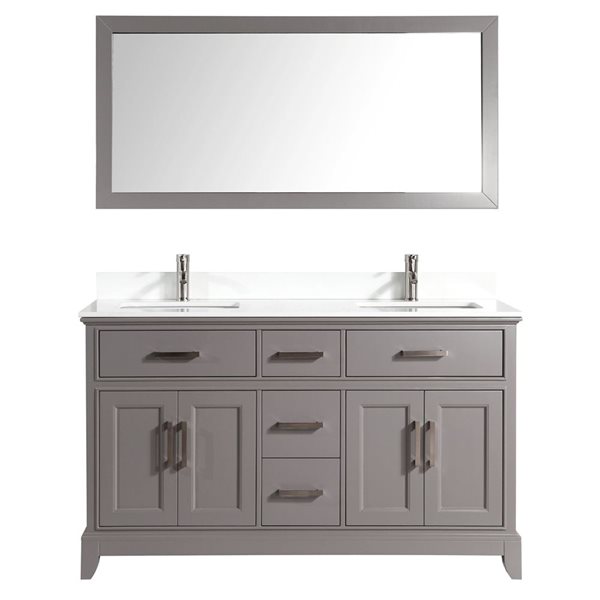 Vanity Art 60 W x 22 D x 36-in H Double Bathroom Vanity w/ Sinks ...