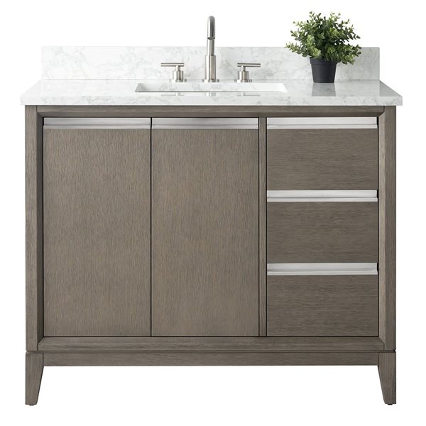 Vanity Art 42 W x 22 D x 34-in H Single Bathroom Vanity with Sink and ...