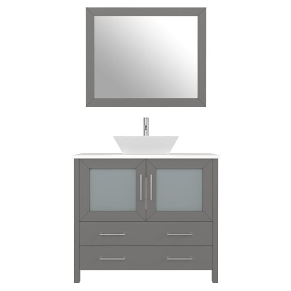 Vanity Art 36 W x 18 D x 36-in H Single Bathroom Vanity w/ Vessel Sink ...