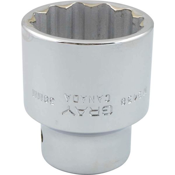 Gray Tools 38 mm x 3/4-in Drive Metric 12-Point Shallow Chrome Finish ...