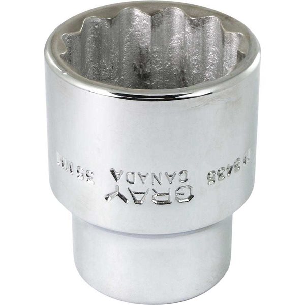 Gray Tools 35 mm x 3/4-in Drive Metric 12-Point Shallow Chrome Finish ...