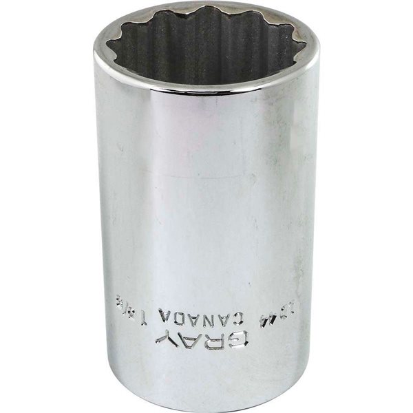 Gray Tools 1-3/8-in x 1/2-in Drive Standard 12-Point Deep Chrome Finish ...