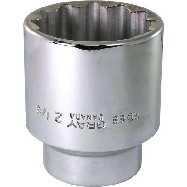 Gray Tools 2-1/8-in x 3/4-in Drive 12-Point Standard Shallow Chrome ...