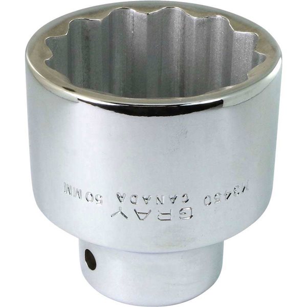 Gray Tools 50 mm x 3/4-in Drive Metric 12-Point Shallow Chrome Finish ...