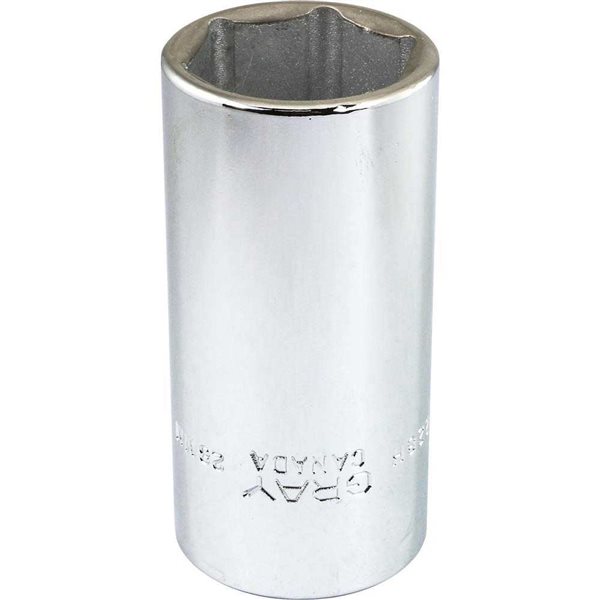 Gray Tools 28 mm x 1/2-in Drive Metric 6-Point Deep Chrome Finish ...
