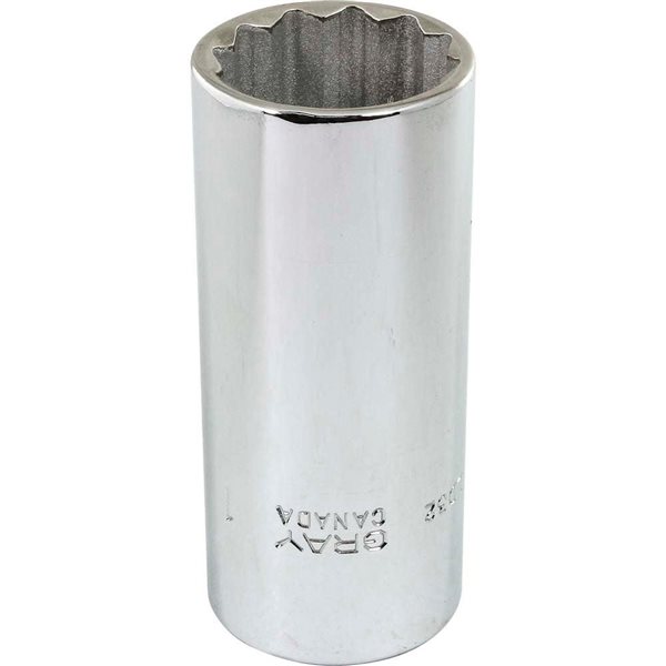 Gray Tools 1-in x 1/2-in Drive Standard 12-Point Deep Chrome Finish ...