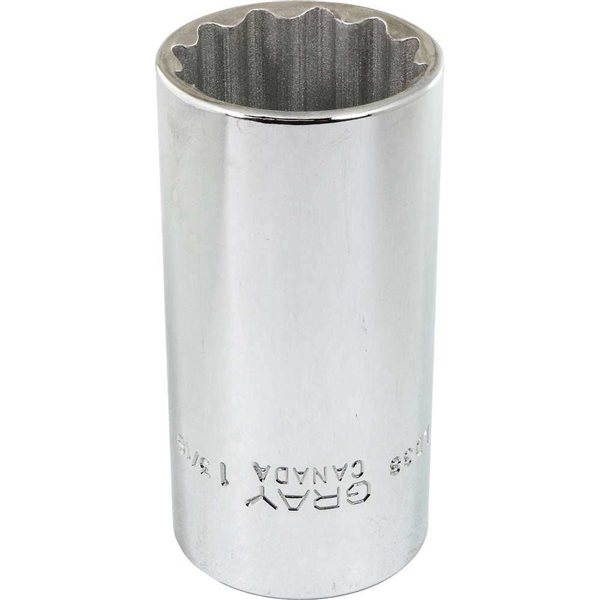 Gray Tools 1-3/16-in x 1/2-in Drive Standard 12-Point Deep Chrome ...