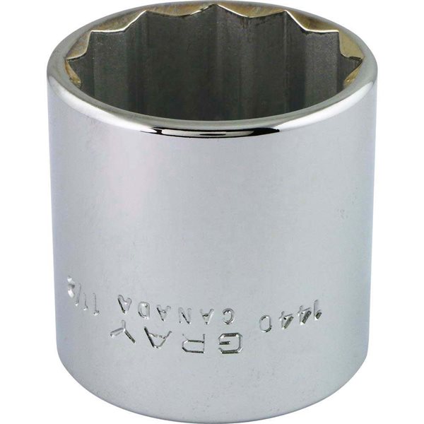 Gray Tools Socket 1-1/2-in x 1/2-in Drive 12-Point Standard Shallow ...