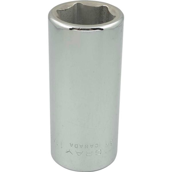 Gray Tools 1-1/16-in x 3/4-in Drive Standard 6-Point Deep Chrome Finish ...