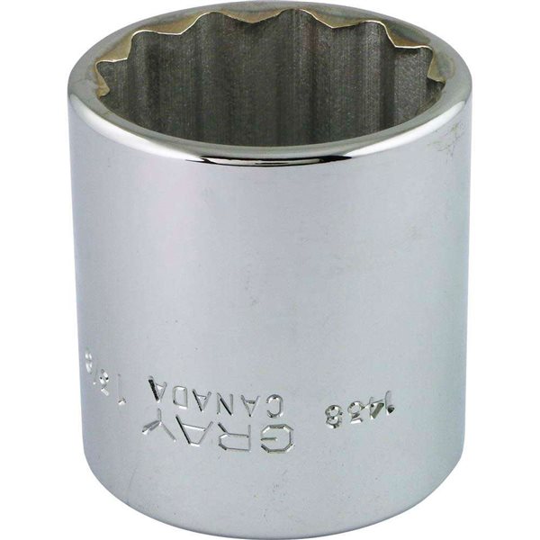 Gray Tools Socket 1-3/8 x 1/2-in Drive 12-Point Standard Shallow Chrome ...