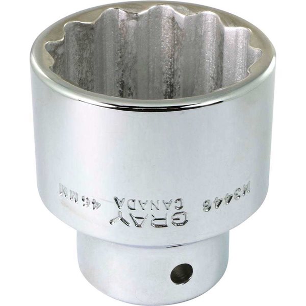 Gray Tools 46 mm x 3/4-in Drive Metric 12-Point Shallow Chrome Finish ...
